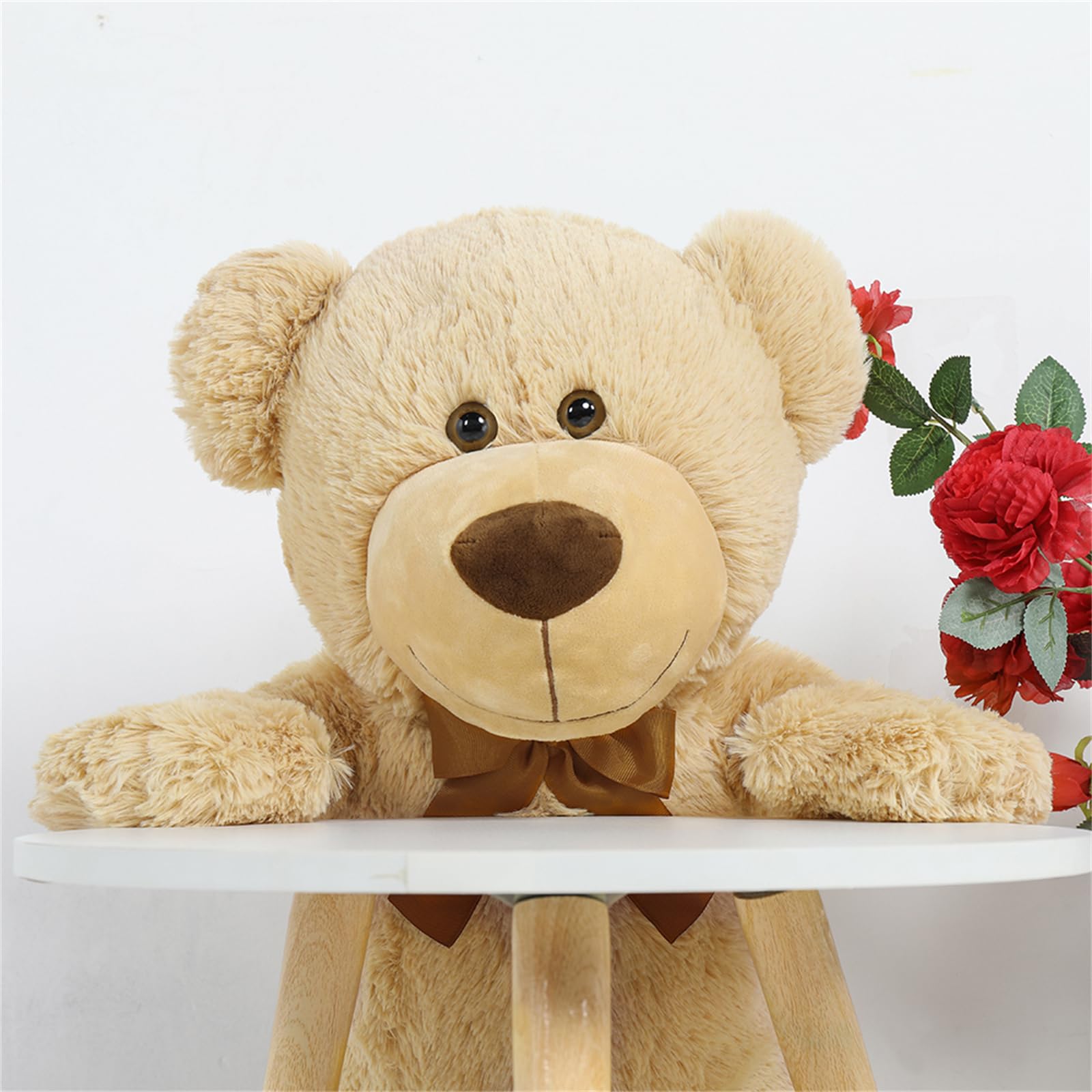 Tezituor Big Teddy Bear Stuffed Animal, 26 inch Medium Size Stuffed Teddy Bear Plush Toy for Chirstmas Valentine's Day Birthday, Soft Teddy Bear Plush for Kids Girlfriend, Tan