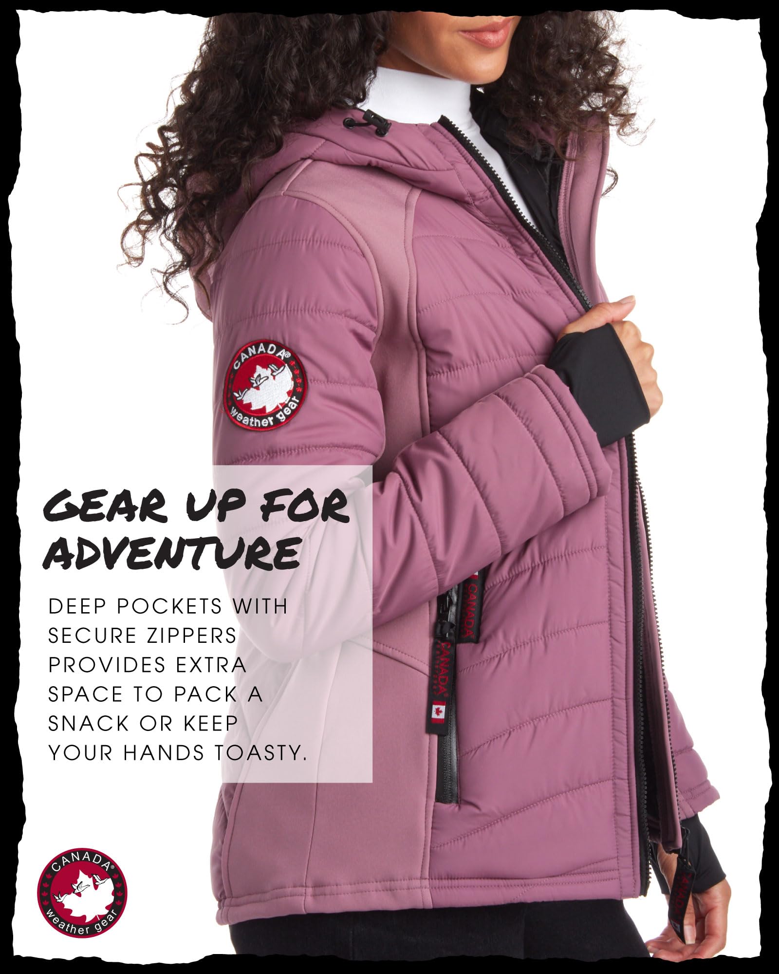 CANADA WEATHER GEAR Women’s Jacket – Lightweight Quilted Puffer Coat – Casual Jacket for Women (S-XL), Size Medium, Black