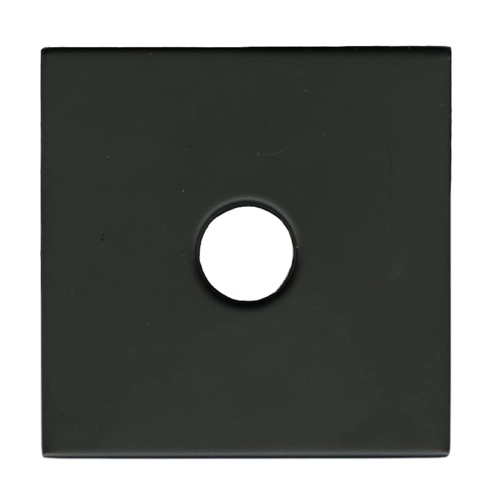Corla Modern 3.5ā Square Shower Arm Flange | Universal Extra Large Replacement Escutcheon Cover Plate (Matte Black)