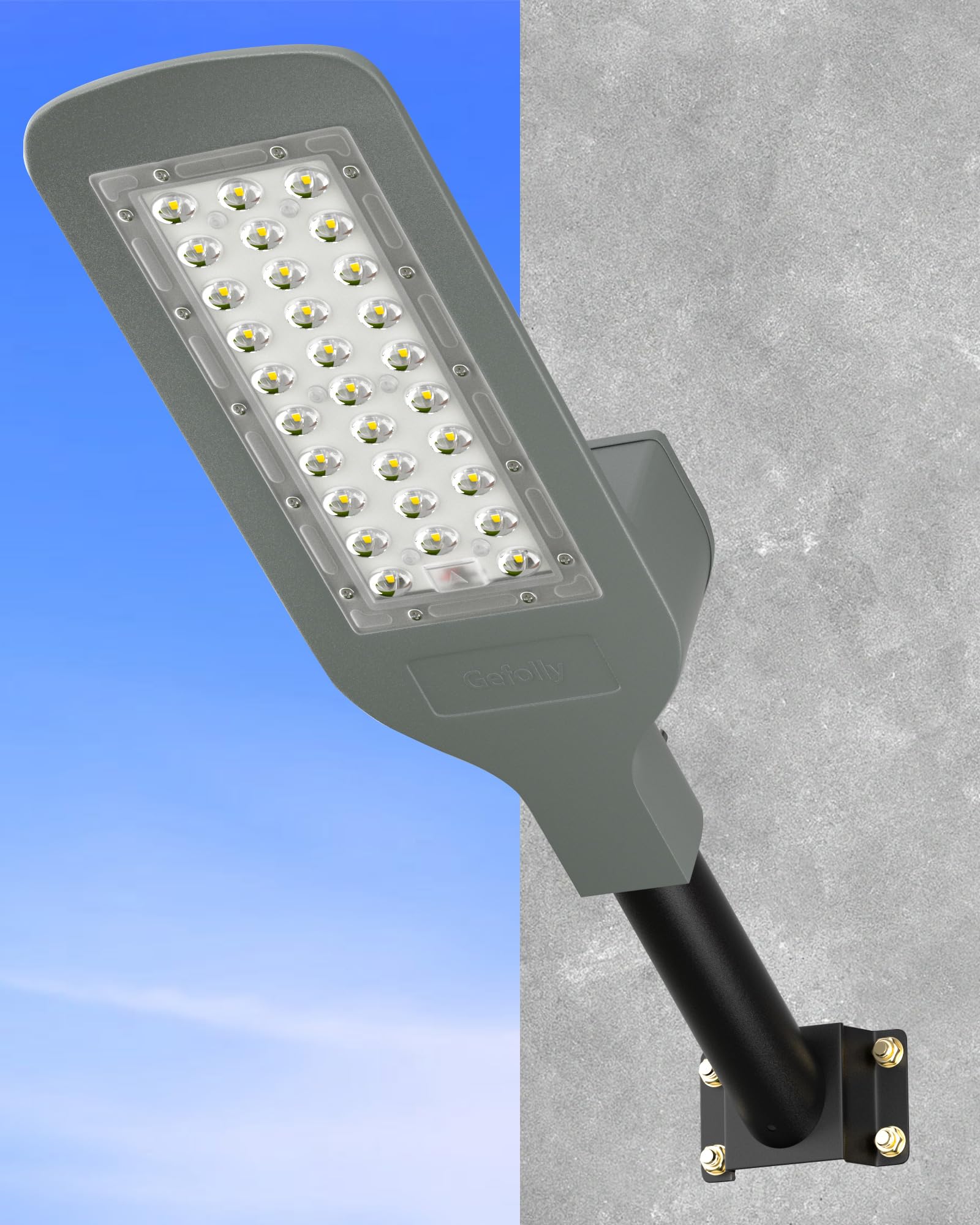 Gefolly 30W Parking Lot Light Commercial, IP67 Outdoor Area Lighting with Dusk to Dawn Photocell Security Light for Roard, Yard-1 Pack