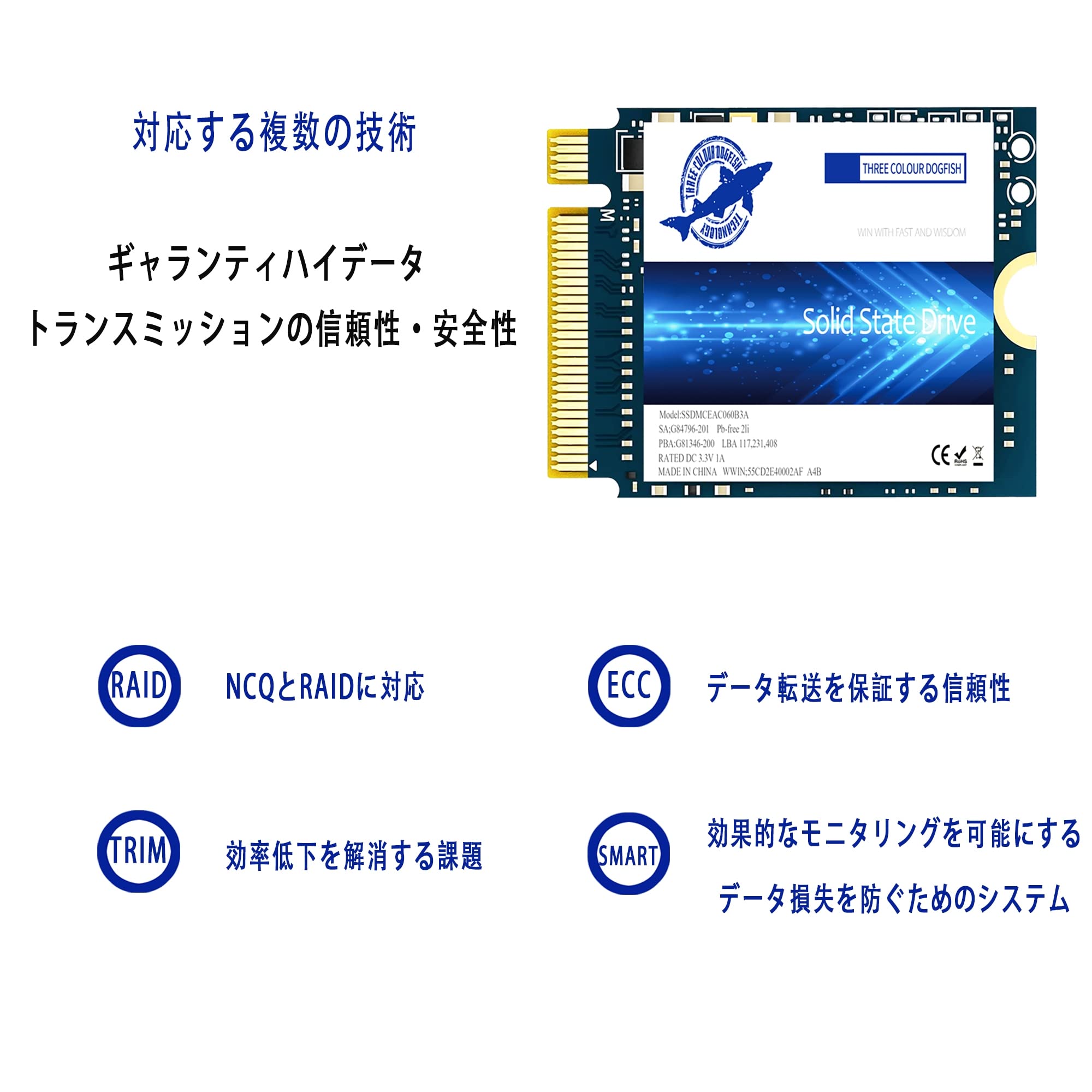 Dogfish M.2 2230 SSD 1TB NVMe PCIe Gen 3.0x4 Internal Solid State Drive Compatible with Steam Deck/Microsoft Surface/Laptop/Desktop(M.2 2230 PCIe 3.0,1TB)