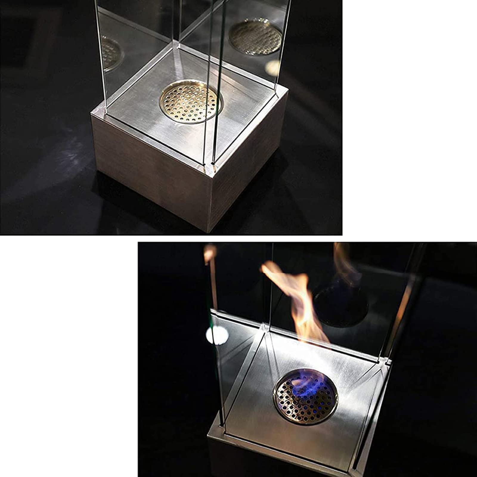 Exception Vertical Bio Ethanol Fireplace, Portable Fire Bowl, Freestanding Patio Fire Pit, for Indoor Outdoor Use