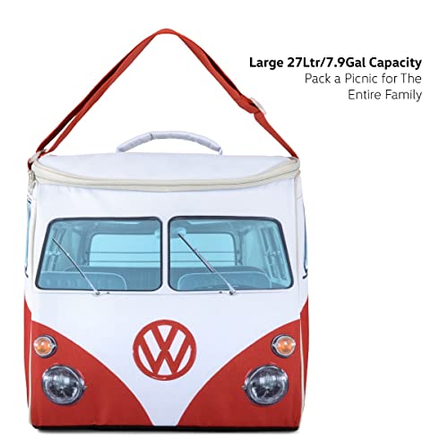 Board Masters Volkswagen Large Soft Sided Cooler Bag - Collapsible Insulated Picnic Lunch Bag with Adjustable Strap (30 Liter) - VW Bus Accessories