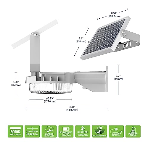 HALO Solar Powered High Brightness 5000 Lumens Motion Activated Outdoor LED Security Area Light