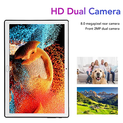 BUUA 10.1 Inch HD Tablet 2GB RAM 32GB ROM Dual SIM Dual Standby Tablet Multifunctional Large Capacity Memory for Learning and Entertainment (US Plug)