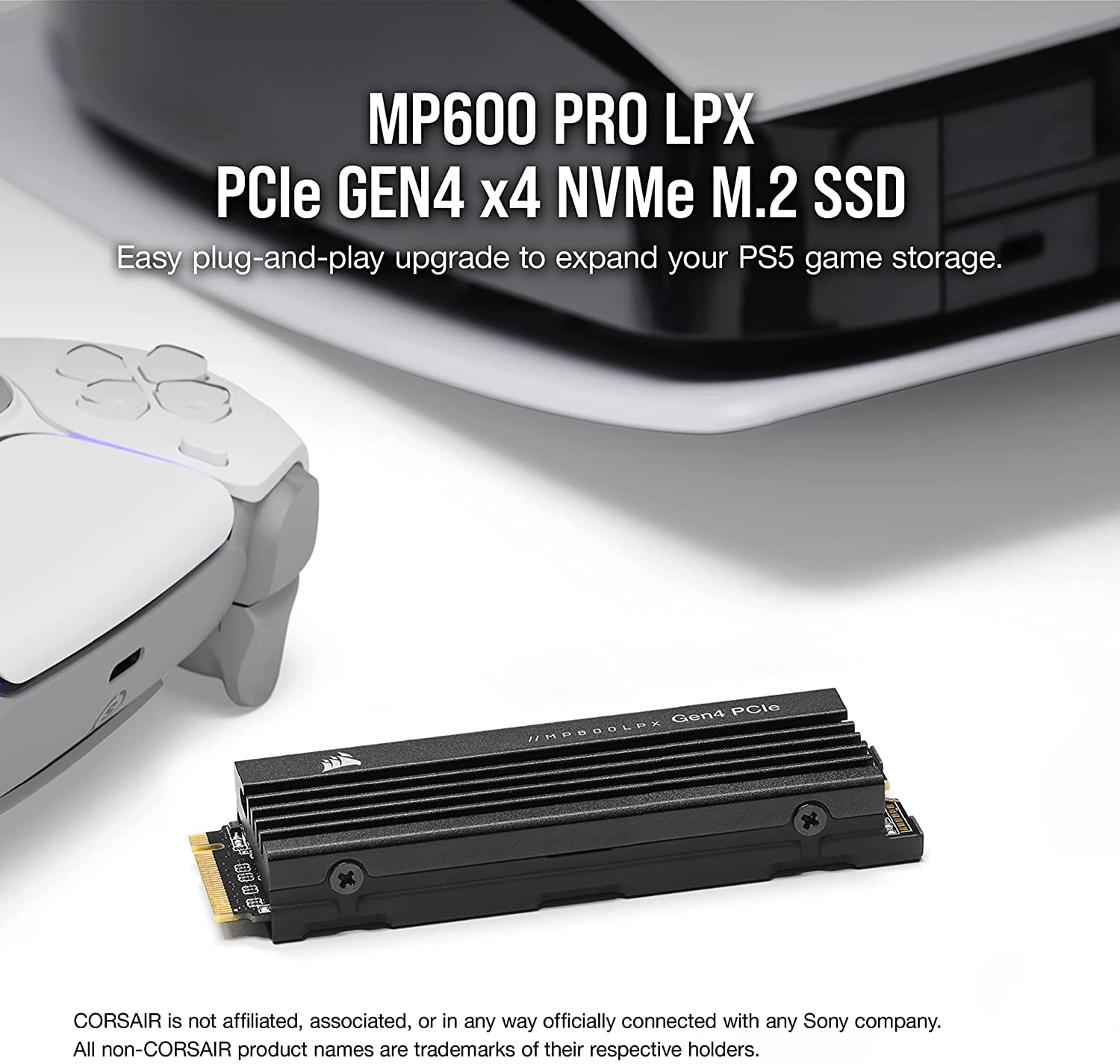 Corsair 4TB M.2 NVMe PCIe Gen4 SSD - Optimized for PS5, Up to 7,100MB/s Read & 5,800MB/s Write Speeds