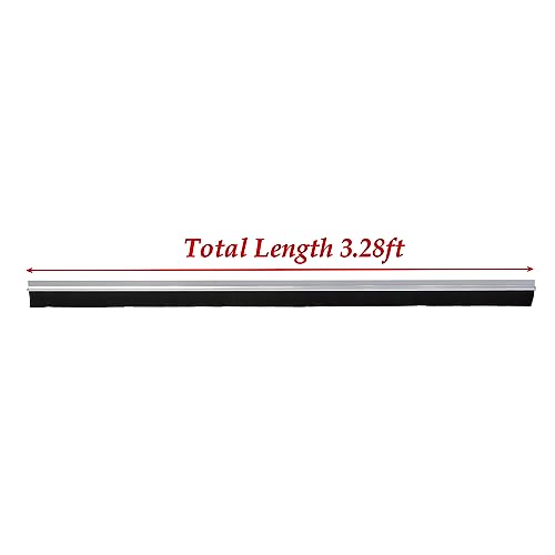 FarBoat Brush Door Seal Strip Aluminum Alloy Mounting Base Nylon Brush Gate Bottom Sealing Strip Garage Exterior Door Sweep Seal (Length 3.3Ft Silver)