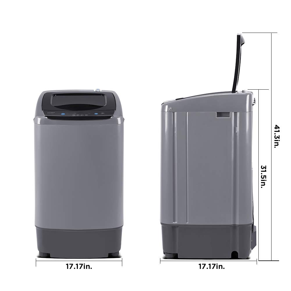 COMFEE' Portable Washing Machine, 0.9 cu.ft Compact Washer, Magnetic Gray & Honey-Can-Do Tripod Clothes Drying Rack, 30 lbs (DRY-02118)