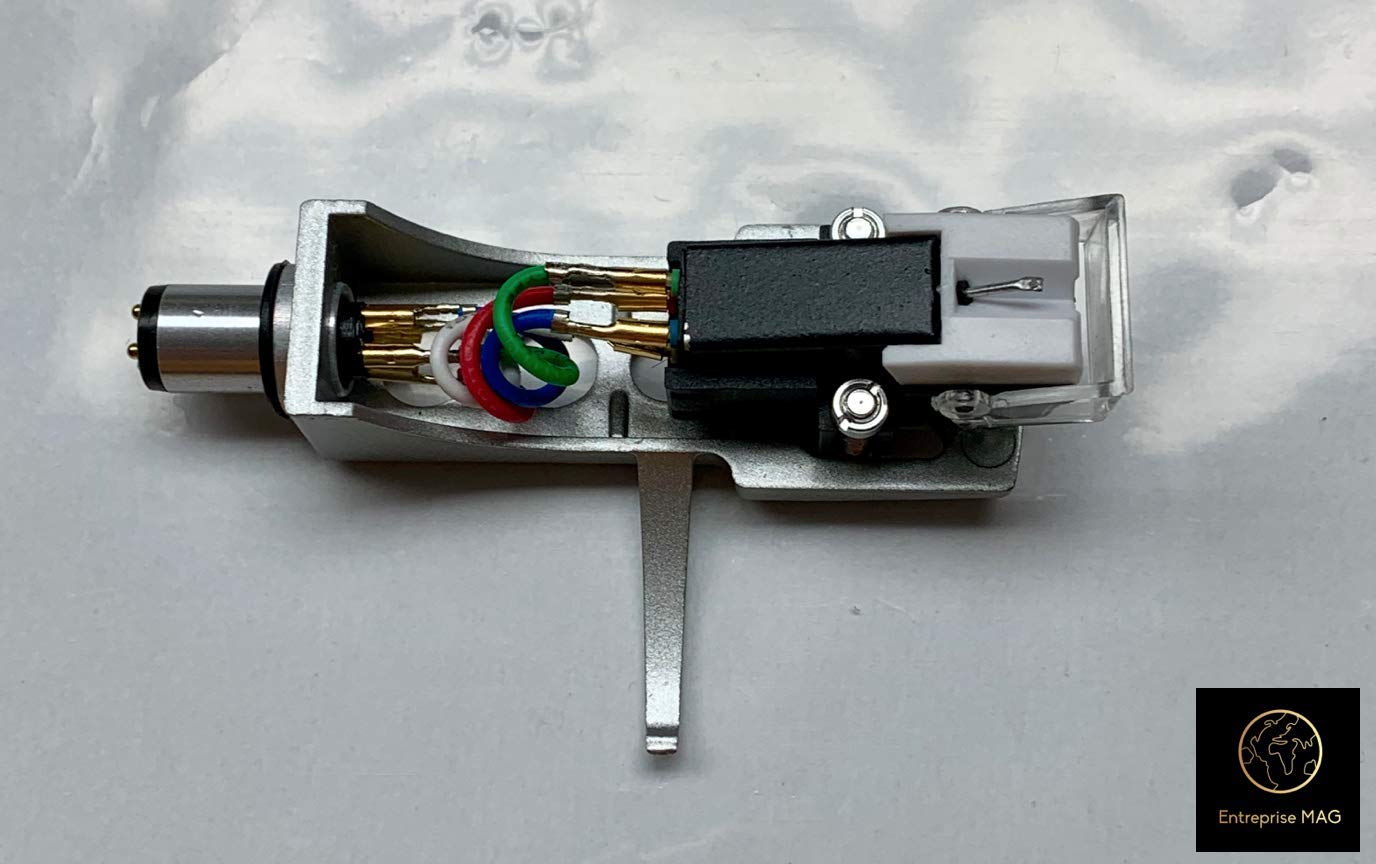 Cartridge, Stylus Needle and Silver Headshell with mounting bolts for Pioneer PL550, PL10, PL510, PL71, PL400, PL100, PL115D, PL120, PL300, PL514X, SPL100, PL112D, PL12D, PL117D, PL15R, PL514, PL50