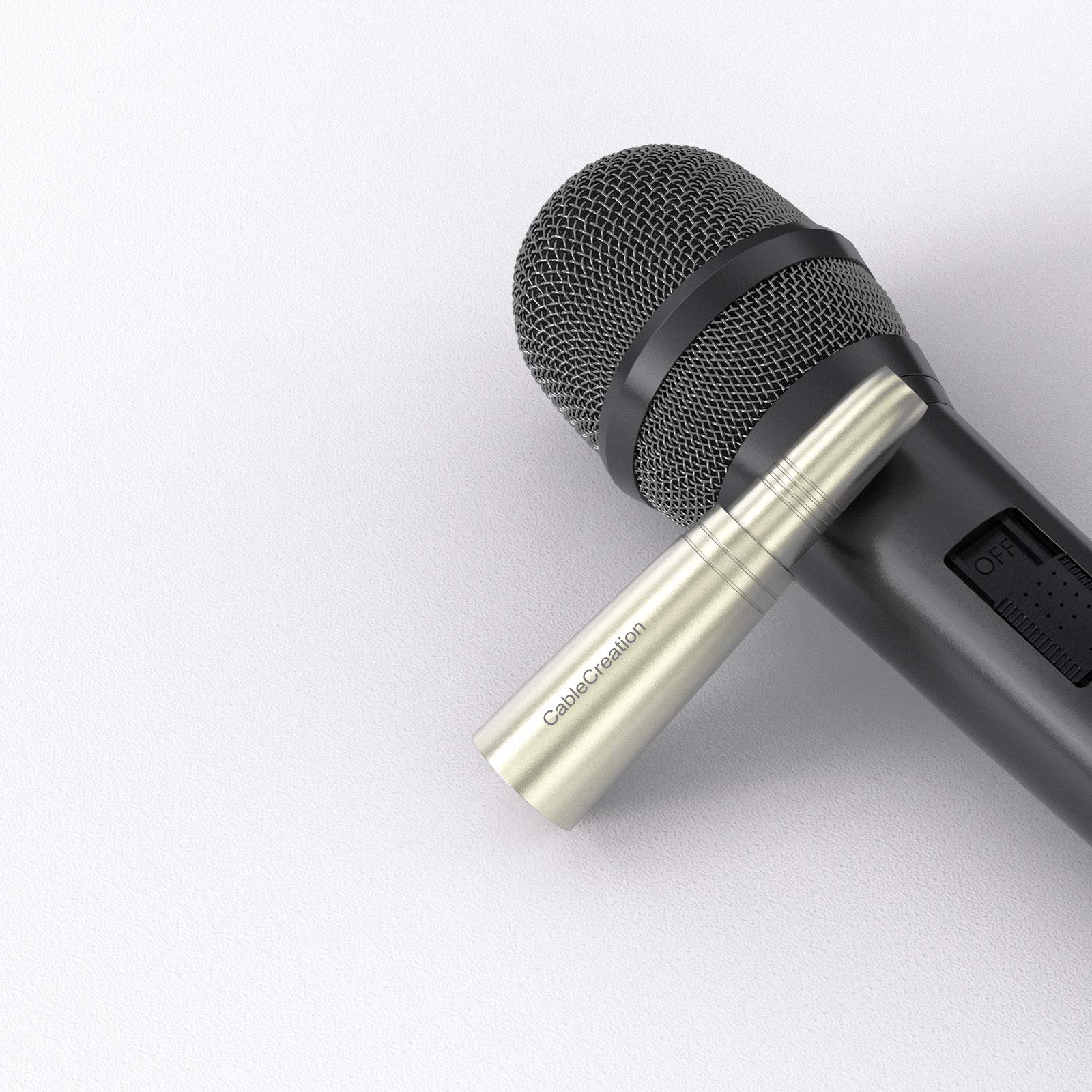 CableCreation [5-PACK] XLR 3 Pin Male to 1/4" 6.35mm Female Jack Socket Audio Adapter, Silver