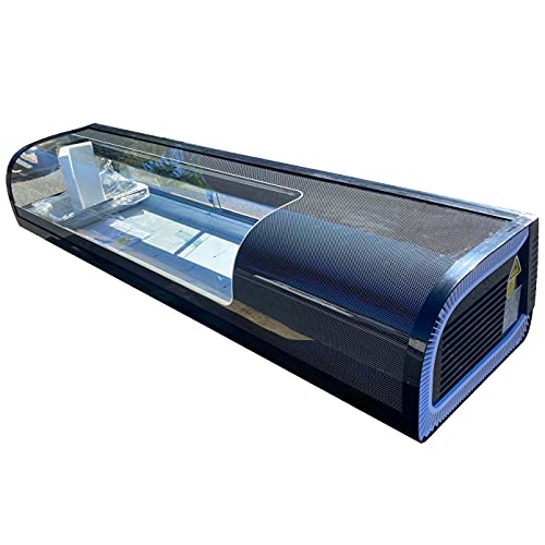 Refrigerated Sushi Display Cooler Case 47" Length Countertop Black Color-4 Pan Commercial Refrigerator, LED Lighting; NSF ETL -RTS42B