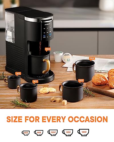SHARDOR 3 in 1 Single Serve Coffee Maker for K Cup Pods & Ground Coffee & Teas, 6 to 14oz Brew Sizes, with 40oz Removable Water Reservoir, Self-cleaning Function