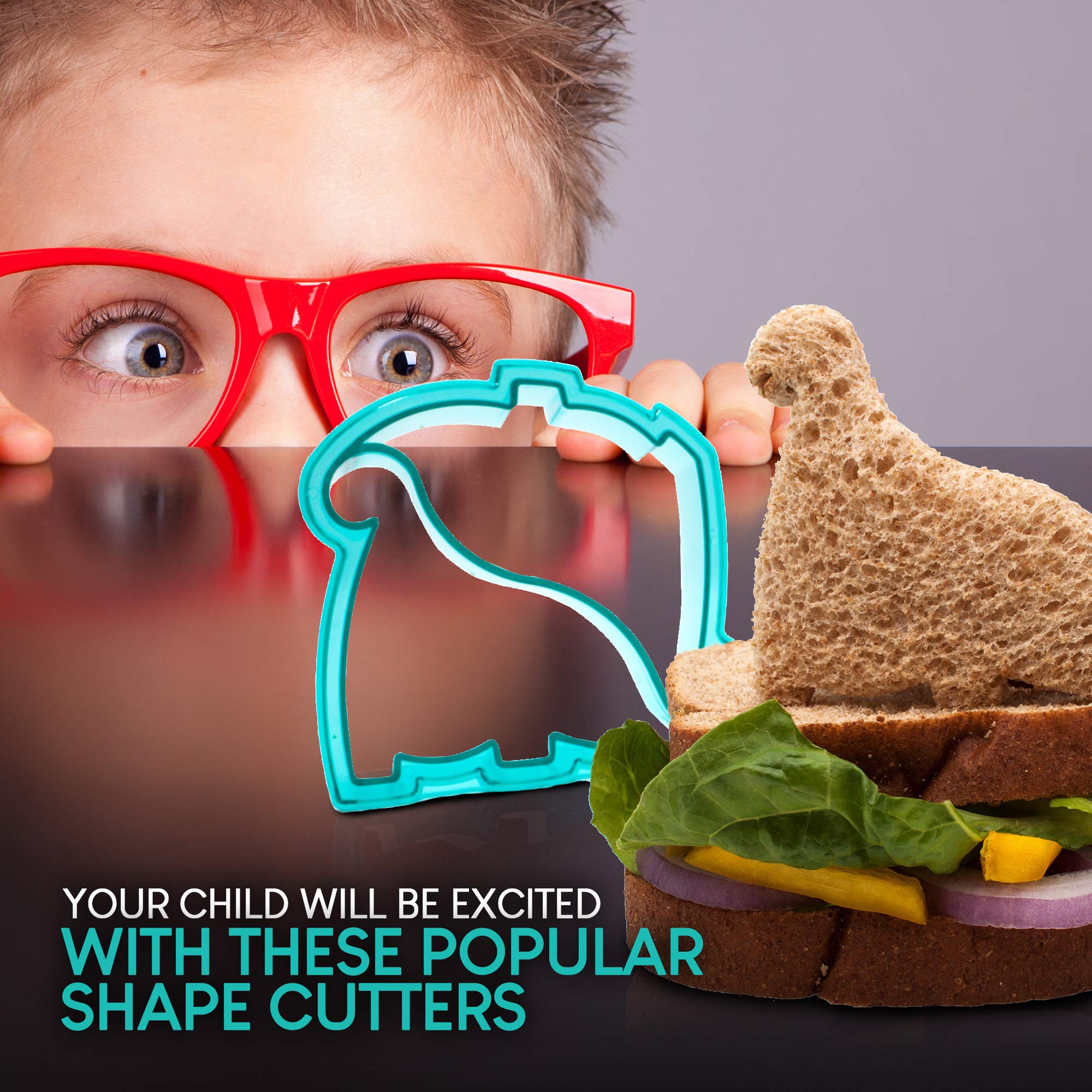 Colorful Sandwich Cutter Shapes, Multi Colors and Cute Design Sandwich Cutters That Your Kids Will Love, By Exultimate (Set of 7)