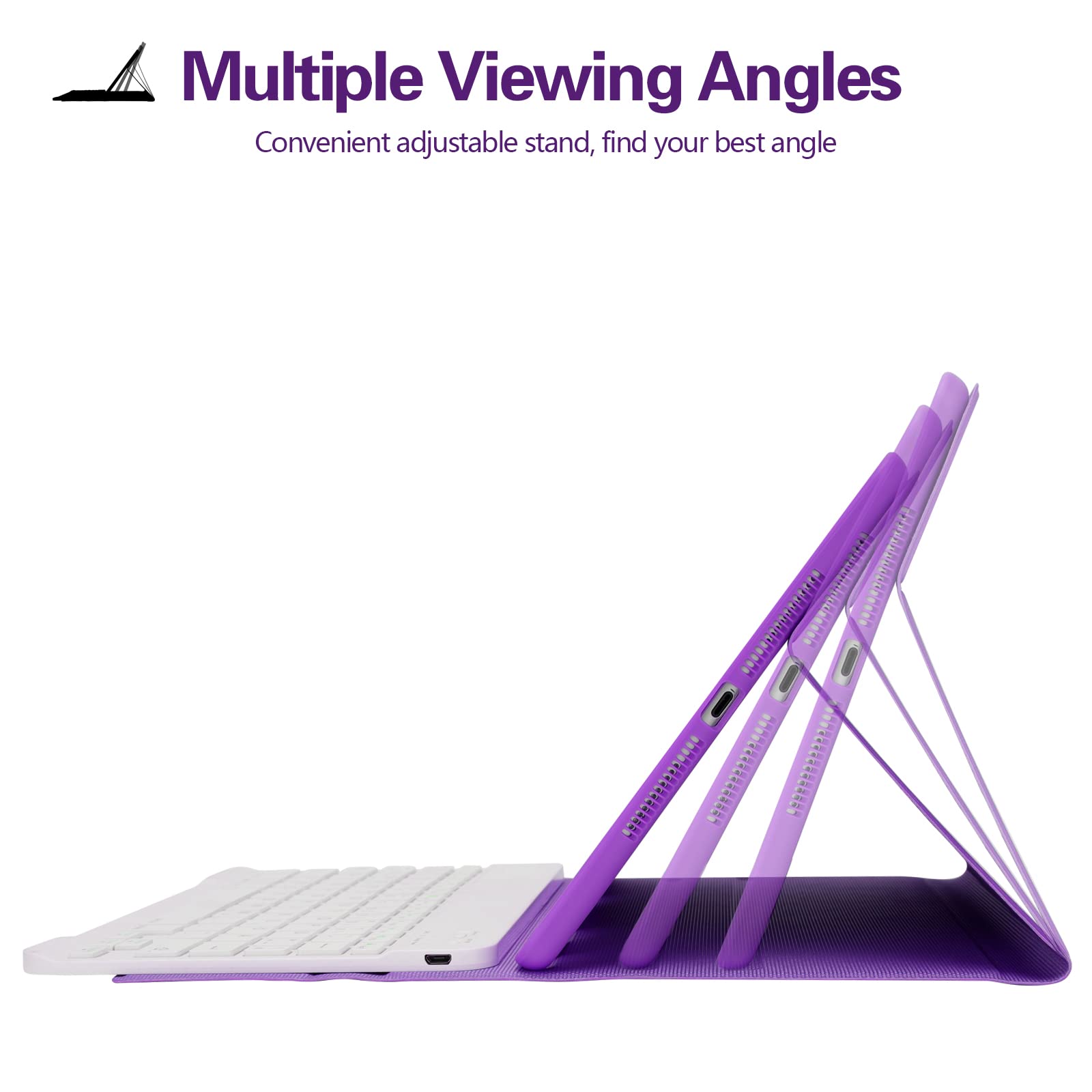 D DINGRICH iPad Air 5th Generation Case with Keyboard 10.9'' 2022, for iPad Pro 11 2022 4th Gen/2021/2020/2018 - Built-in Pencil Holder - iPad Case with Keyboard Air 4th - Purple