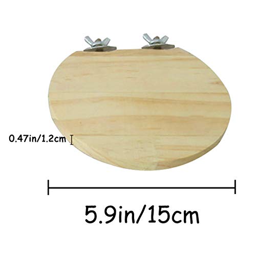 Hamiledyi 4 Pcs Natural Wood Hamster Stand Platform Rat Activity Playground Chinchilla Cage Accessories with Stainless Steel Washers for Bird, Parrot, Mouse, Gerbil and Dwarf