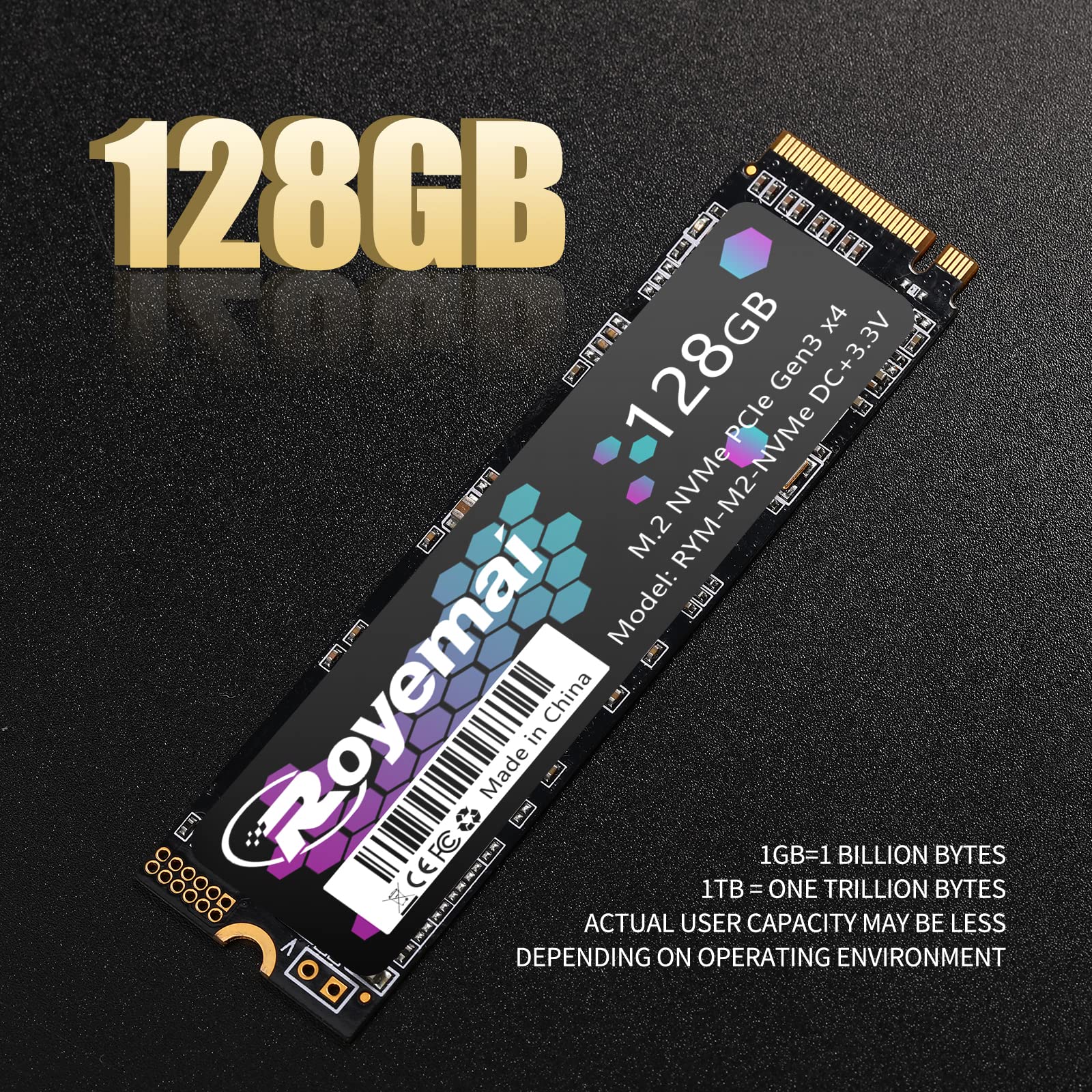 D DUOMEIQI 128GB SSD PCIe NVMe Gen3x4 M.2 2280 Internal Solid State Drive, 3D NAND TLC (Read/Write Speed up to 1800/600 MB/s), 128GB SSD Compatible with Laptop and PC Desktop