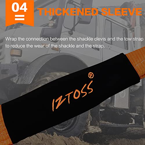 Iztoss 3"×30' Tow Strap Heavy Duty 30 feet Break Strength 35,000 lbs Double Reinforced Webbing Recovery Tow Rope Kit, Winch Snatch Strap (30 Feet Tow Strap)
