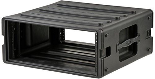 SKB Cases 4U rSeries Standard Roto Molded LLDPE Rack with Flush Carry Handles and Non-Slip Rubber Feet, Includes Rack Mount Screws