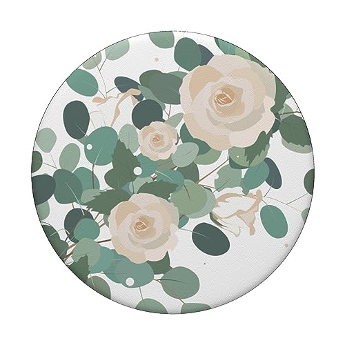 Eucalyptus and Roses White PopSockets Standard PopGrip