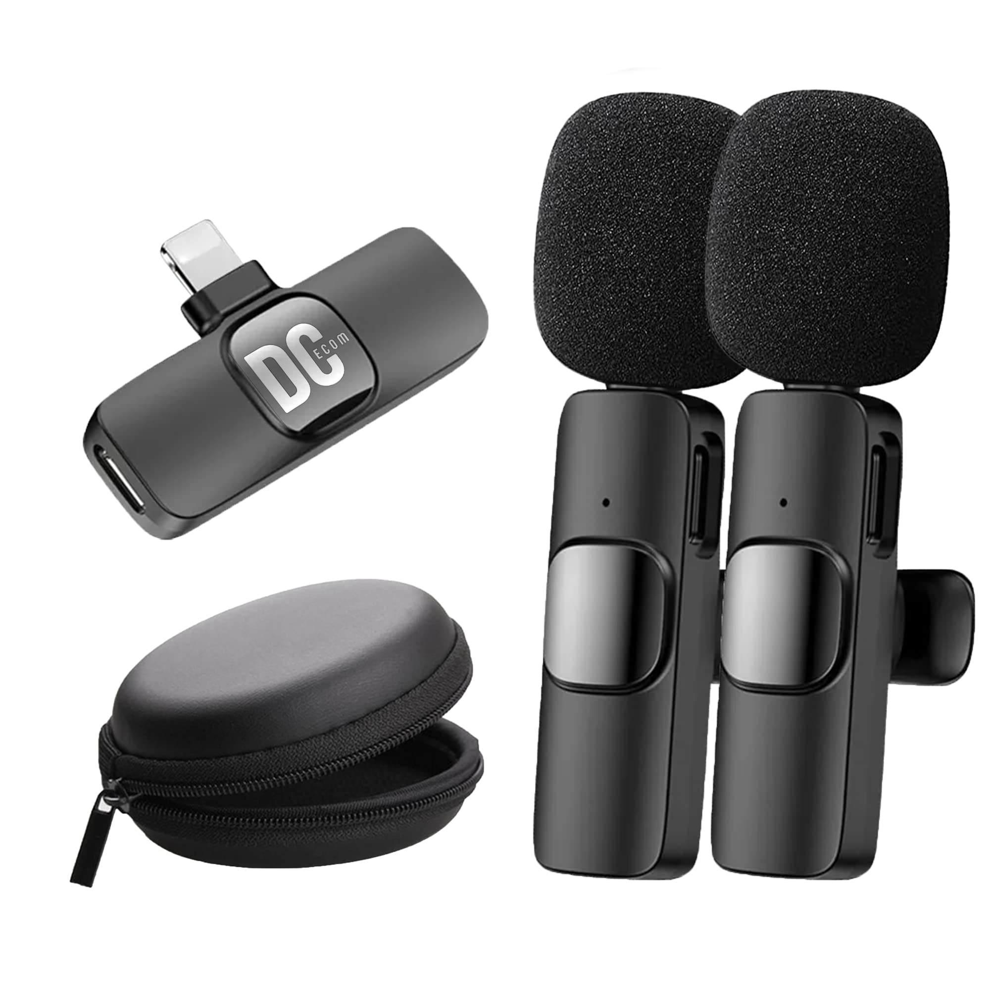 DCECOM Wireless Lavalier Microphones for iPhone/ipad, Auto-Sync Lapel Microphone for Facebook, YouTube,TikTok,Video Recording,Vloggers, Noise Reduction Microphone