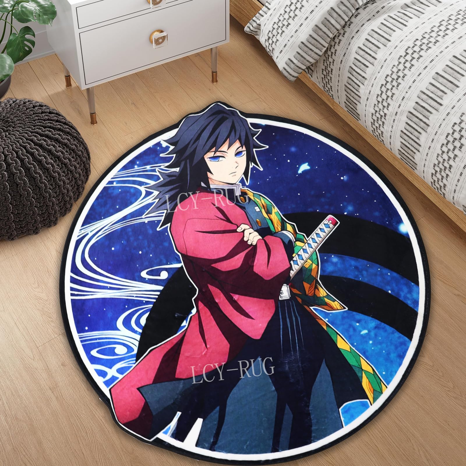 generic Anime Rug Bedrooms Anime Area Round Shape Carpet Rug Non Slip Ultra Soft Circular Rugs Dorm Gaming Room Best Decor, 39Ć39