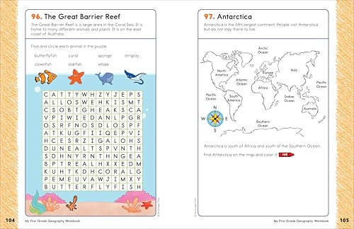 My First Grade Geography Workbook: 101 Games & Activities To Support First Grade Geography Skills (My Workbook)