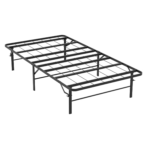PayLessHere Metal Bed Frame Foldable Metal Platform Mattress Foundation with Support Up to 1000lbs Steel Slats Support Noise Free Heavy Duty Bed Frame Easy Assembly,Twin