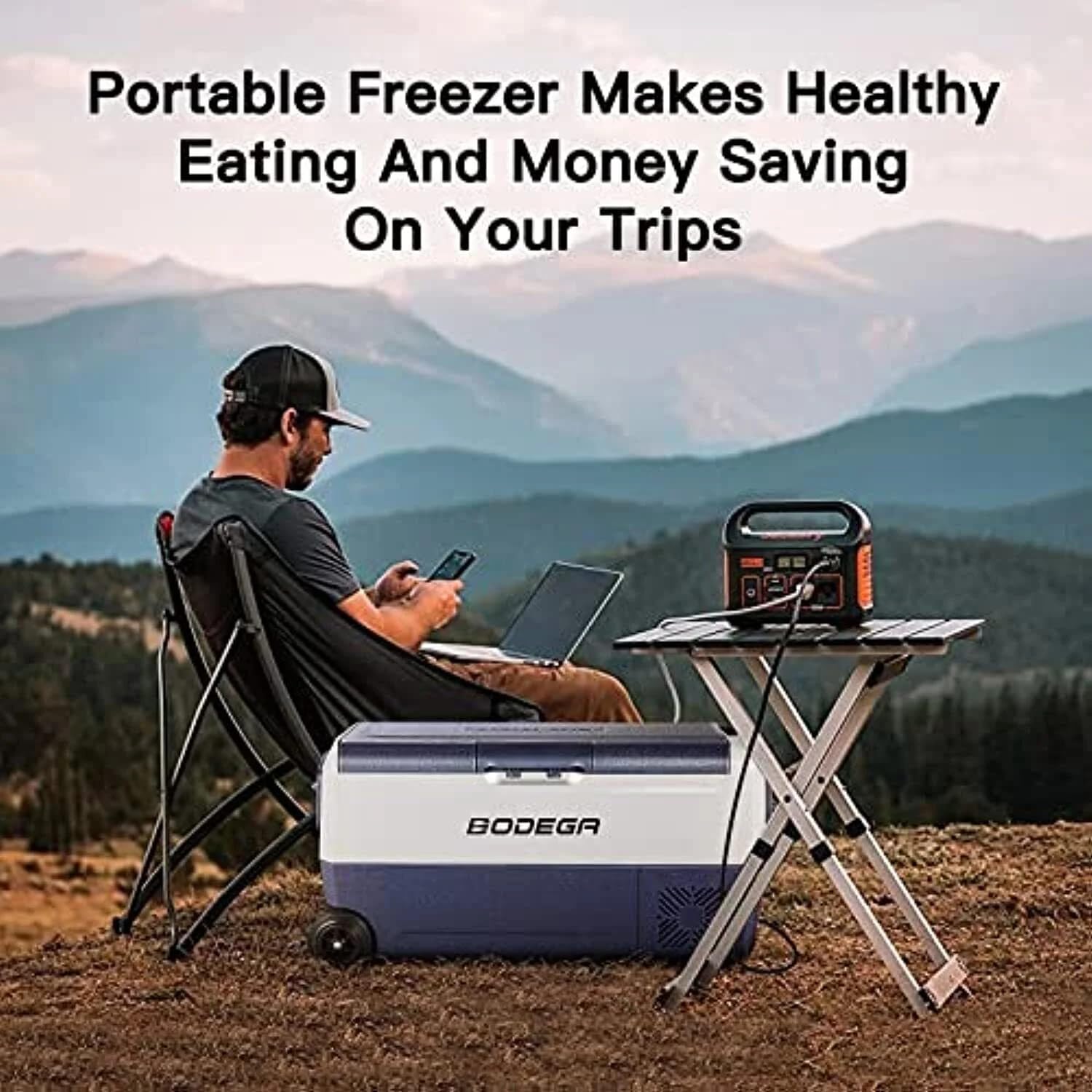 BODEGACOOLER 12 Volt Car Refrigerator,38 Quart Portable Freezer Fridge,Car Fridge Dual Zone WIFI APP Control,(36L)-4℉-68℉Car Cooler 12/24V DC and 100-240V AC for Outdoor,RV,Travel,Camping