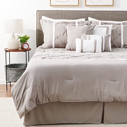 Vermont Grey Queen 8 Piece Comforter Bed in A Bag Set