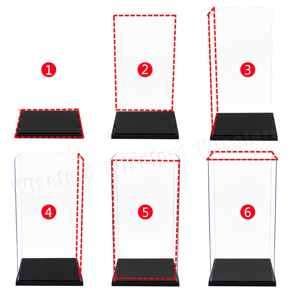 Tingacraft Acrylic Display Case (8 x 8 x 15.7 inch) for 14 inch Doll Figure Clear Box for Collectibles, Assembly Required