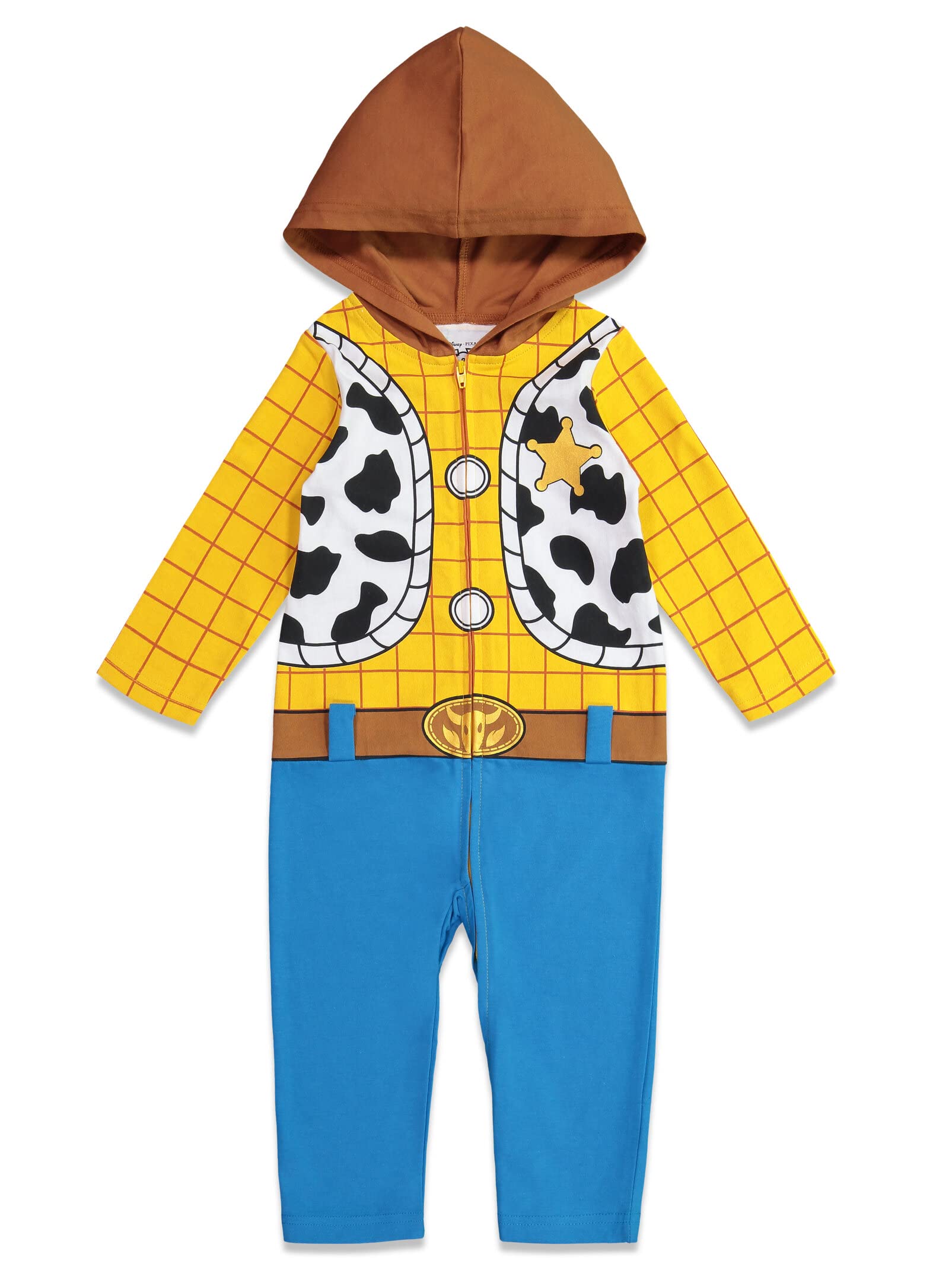 Pixar Toy Story Woody Toddler Boys Zip Up Coverall Blue/Yellow 2T