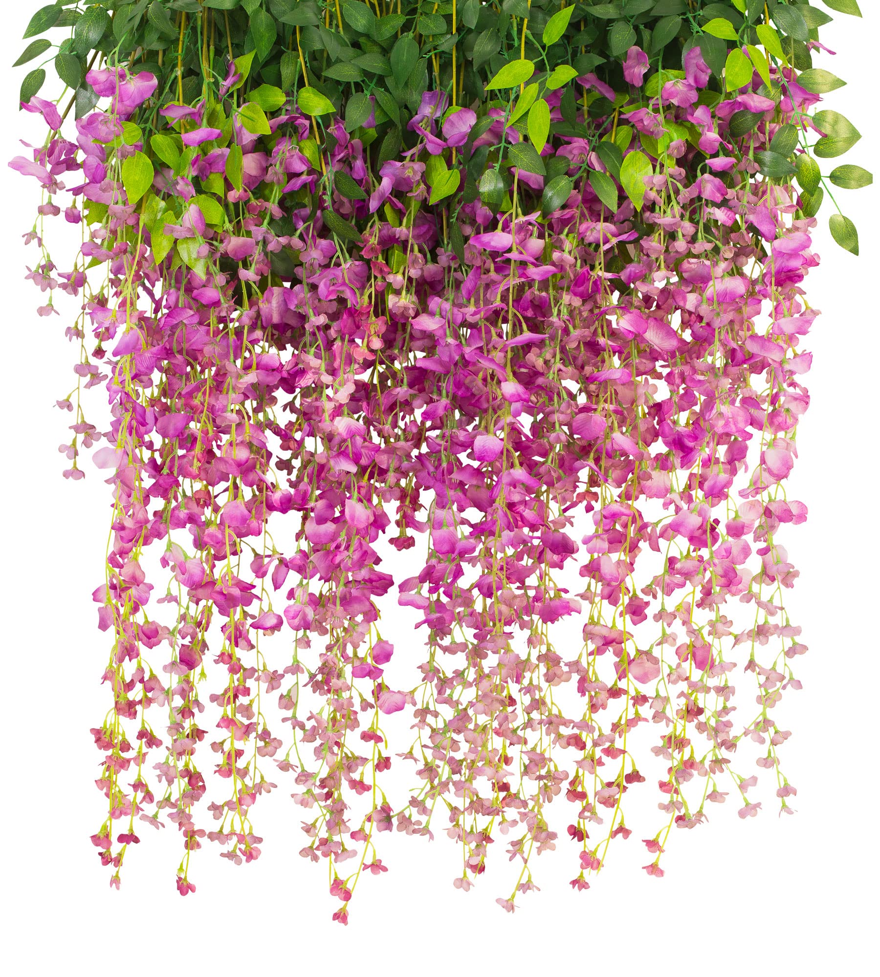 TINGE TIME 12Pcs Wisteria Hanging Flowers Garland Artificial Wisteria Vine Silk Hanging Flower for Home Garden Outdoor Ceremony Wedding Arch Floral Decor (Purple)