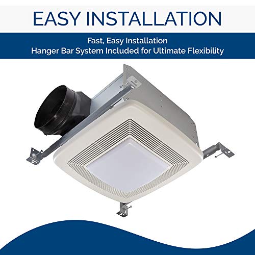 Broan-NuTone QTXE110FLT Very Quiet Ventilation Fan And Light Combo For Bathroom And Home, 36-Watt Fluorescent Light, 4-Watt Nightlight, 110 CFM