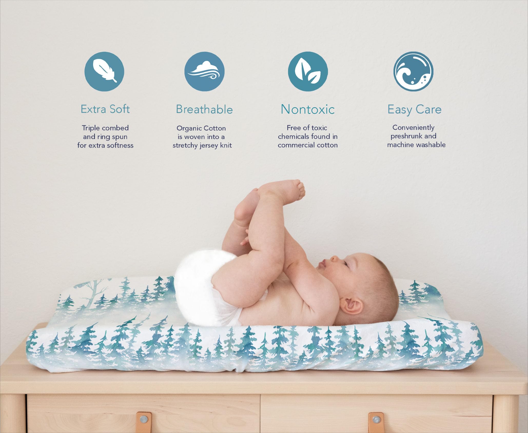Cambria Baby 100% Organic Cotton Changing Pad Covers or Cradle Sheets with Reinforced Safety Strap Holes. Soft, Pre-Shrunk, and Machine Washable (Roses, Mums and Pink)