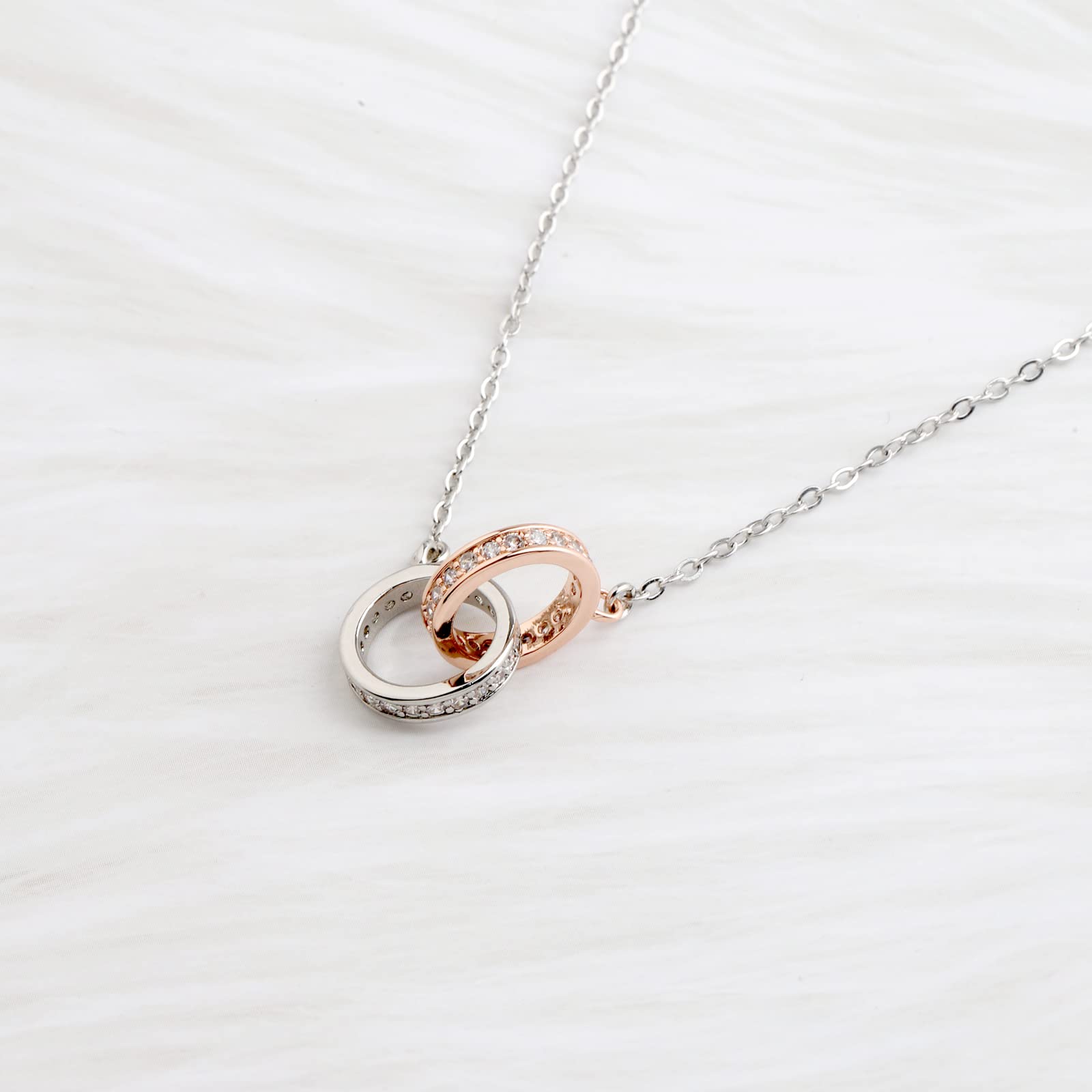 ENSIANTH Baptism Gift Thank you gift Shower Hostess Gift Baptism Gift Interlocking Circle Necklace Newborn Gift (Shower NE)