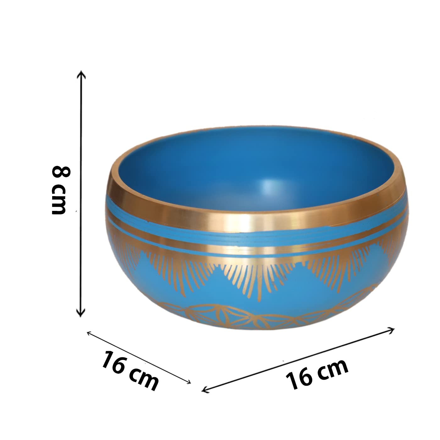 Cottage Handicraft,Throat Chakra - Blue coloured Tibetan Singing Bowl with free Elephant Gift