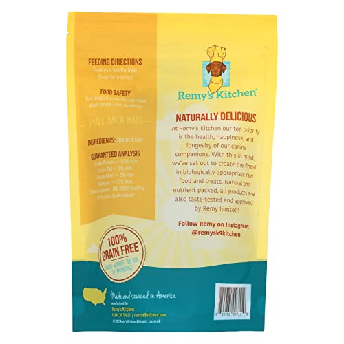 Remy's Kitchen Just Bison Liver Freeze Dried Treats for Dogs and Cats, Brown