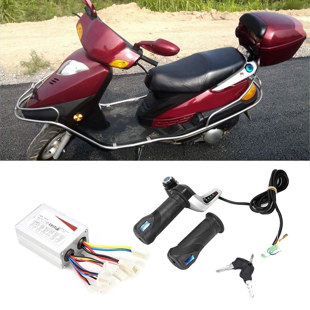 Brushed Controller, 36V 800W Motor Brushed Speed Controller Box Kit with Throttle Grip for Electric Bicycle Scooter E-Bike