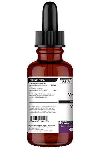 VetriScience Vetri DMG Liquid Drop Immune Support Supplement for Dogs, Cats and Birds, 112mL Bottle
