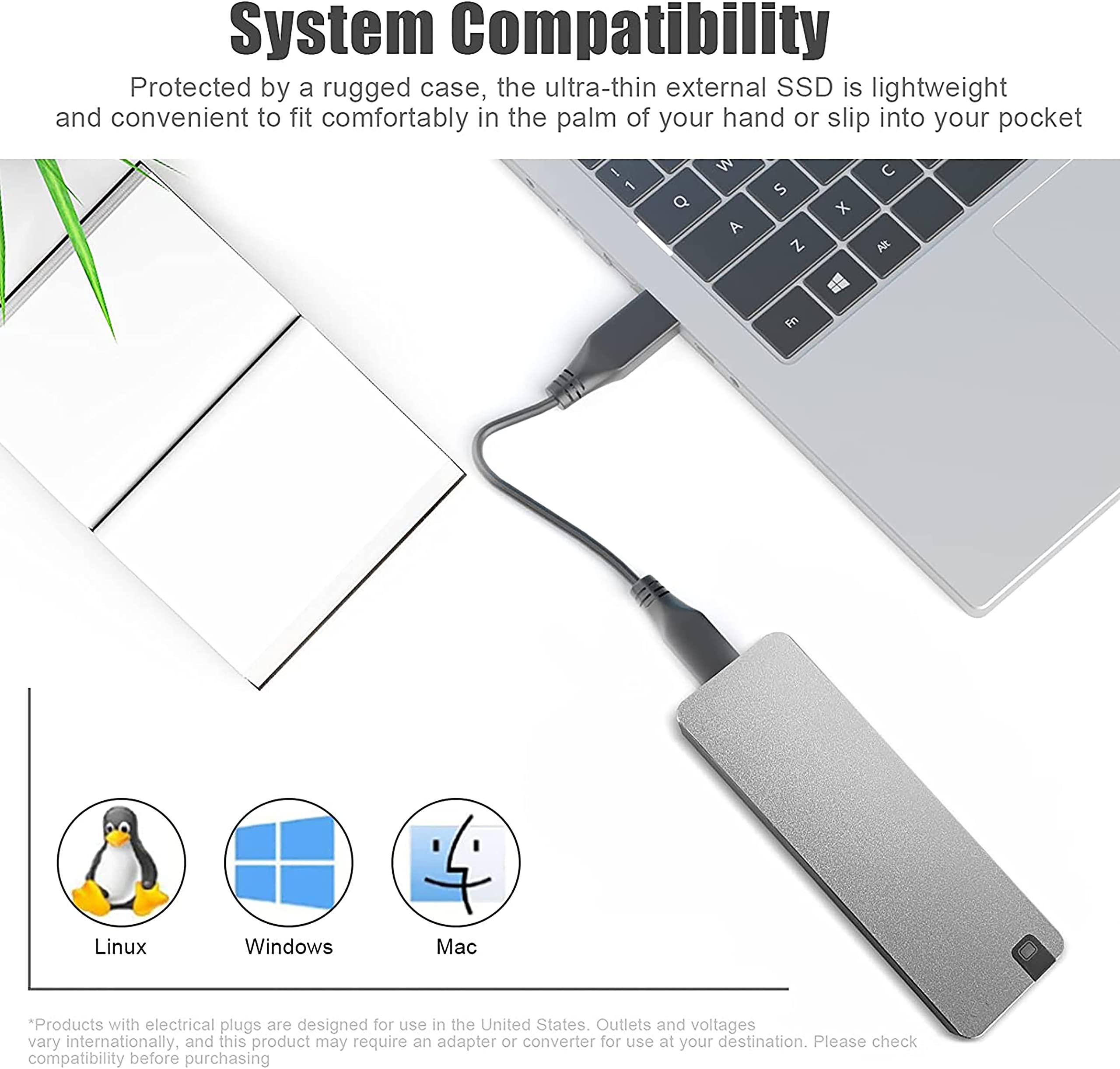 External Hard Drive,16𝐓𝐞𝐫𝐚𝐛𝐲𝐭𝐞 Portable SSD Hard Drive,Computer Data Backup Drive Fast Transfer Up to 500MB/s, External Solid State Drive,16TB External Hard Drive Compatible for Desktop,Laptop