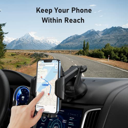 Fengtin Phone Mount for Car [Military-Grade Suction] 3 in 1 Car Phone Holder Mount Windshield Dashboard Air Vent Universal Car Dashboard Mount Phone Holder for Car Dashboard Fit All Smartphone