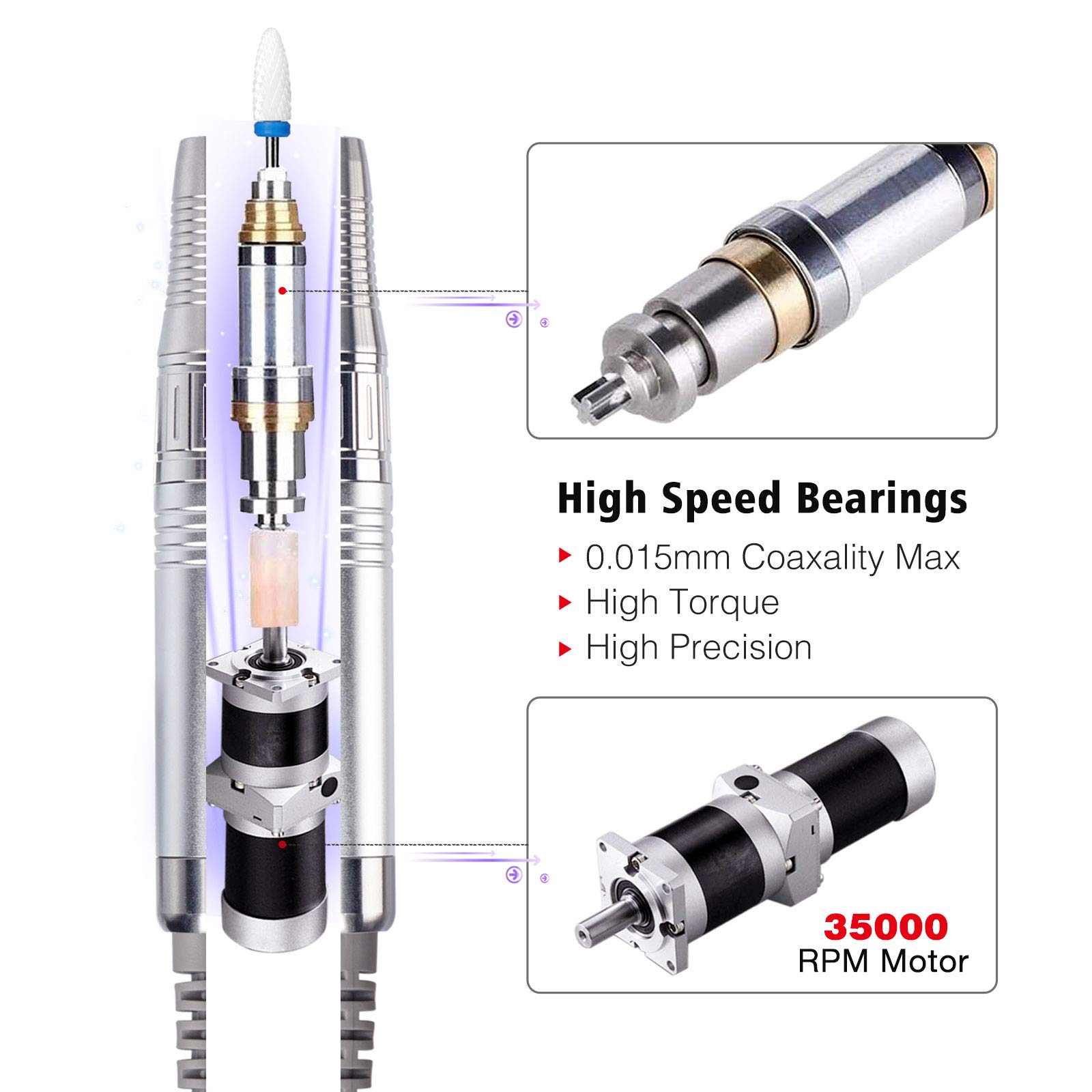 IMENE Brushless Nail Drill Handpiece