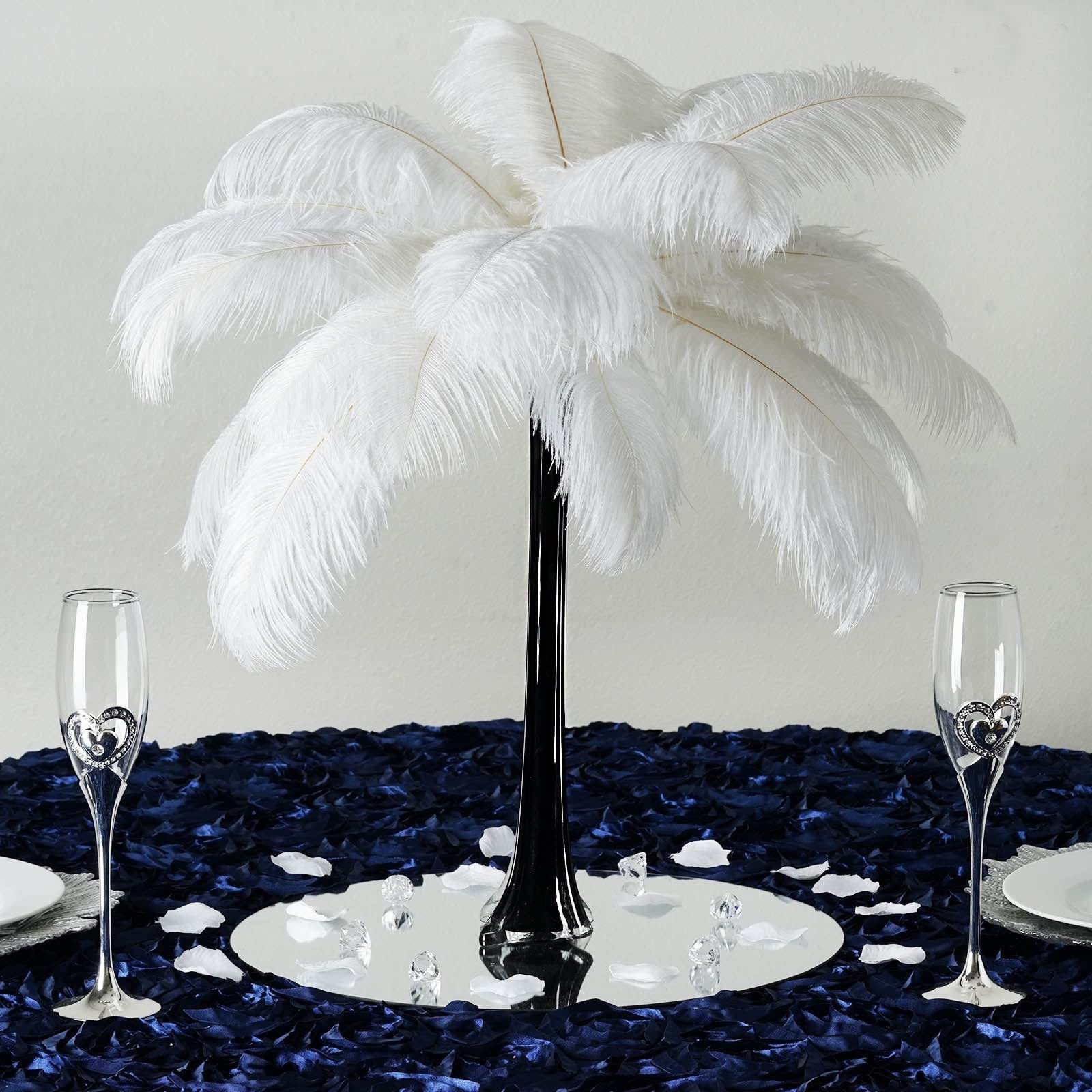 TABLECLOTHSFACTORY 16" Eiffel Tower Wedding Glass Vases-12 PCS-Black