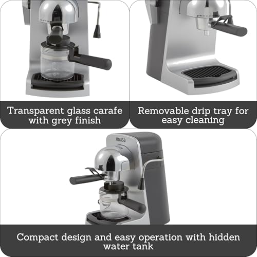 IMUSA 4cup Electric Bistro Espresso Cappuccino Maker, Silver