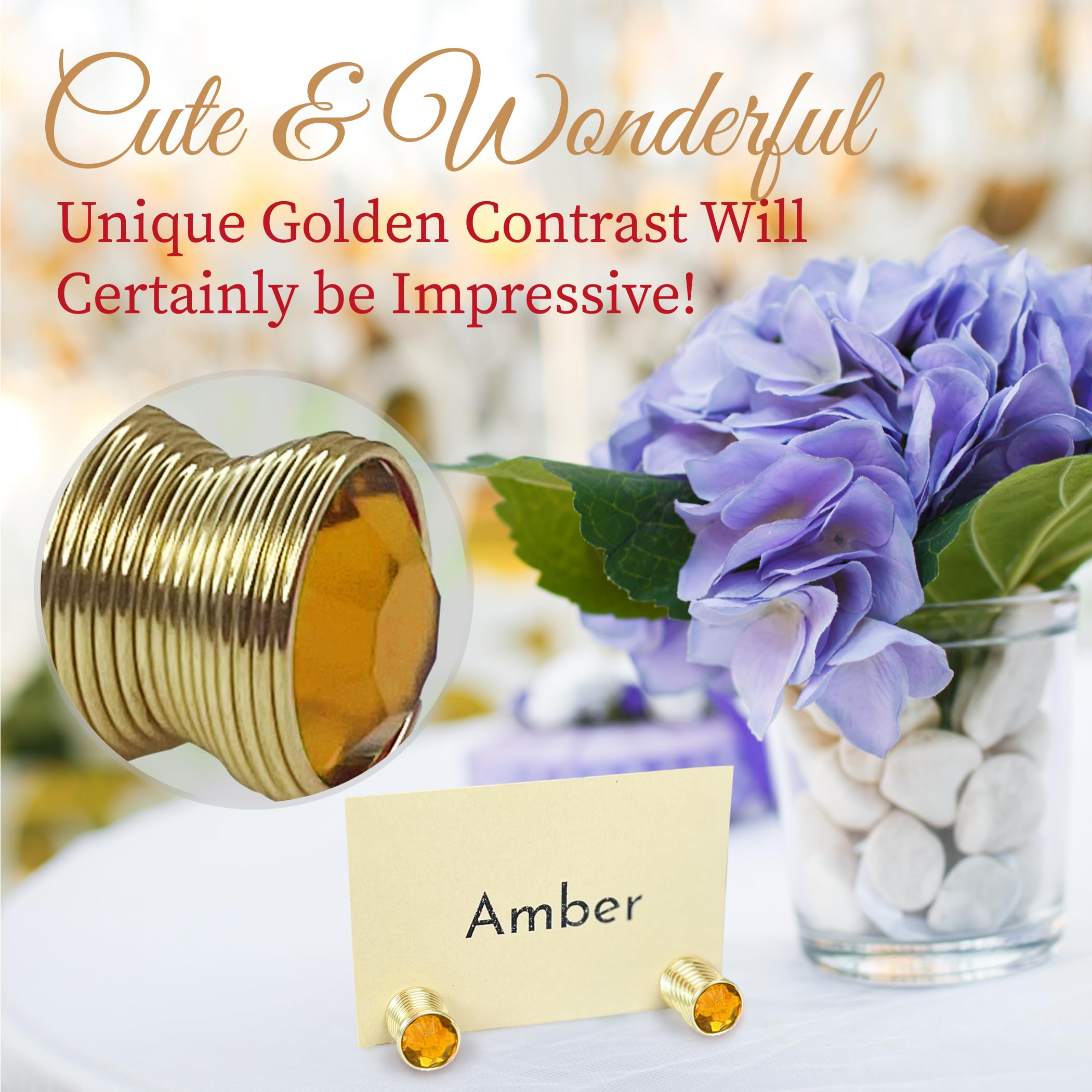 Ideikis 40Pcs.Multipurpose /Place Card Holders/ Table Name Card Holder/ Small Size Table Card Holder/ Menu Clips/ Gold Table Card Holder/ Mini place card holders/ Wedding/Anniversary/ Birthday /Party