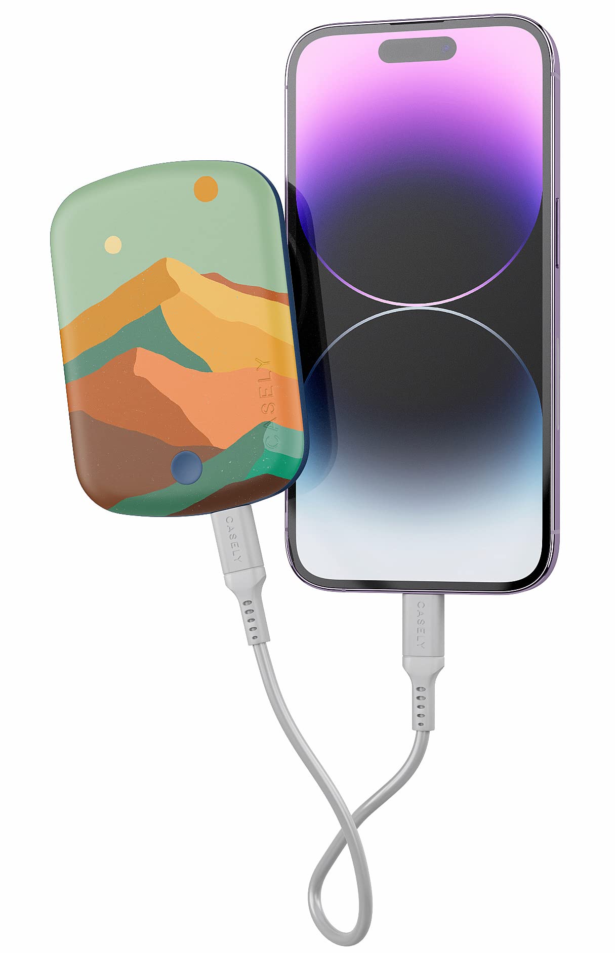 Casely Power Pod | MagSafe Compatible Battery Pack | Endless Peaks | Colorblock Mountain Power Pod (5,000 mAh)