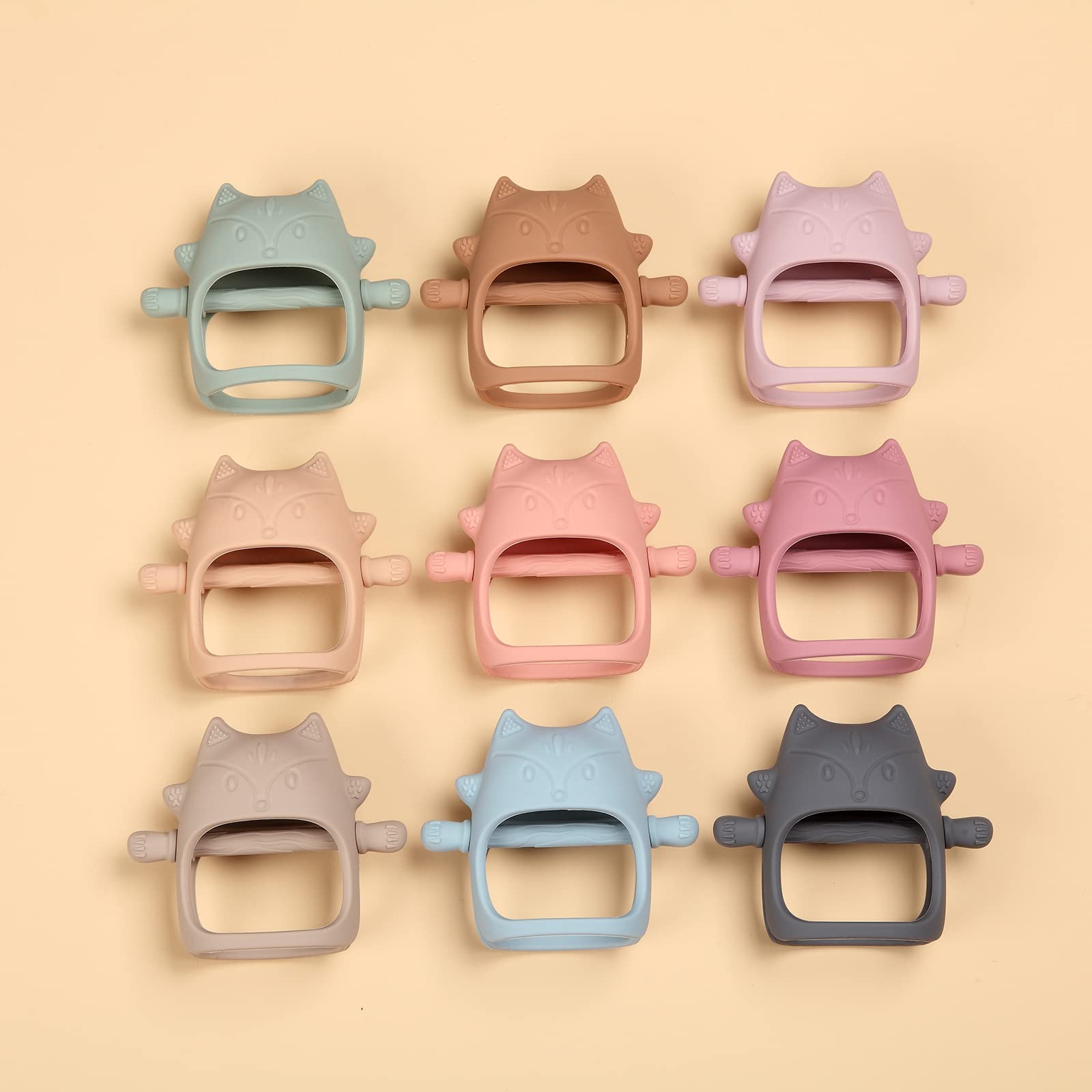 Eoopoon Silicone Baby Teething Toy for Babies 3 Months+, Never Drop wearable Silicone Baby Teether Toy, Mitten Glove Teether Toy for Teething Relief, Baby Chew Toys for Sucking Needs, BPA Free, Ether