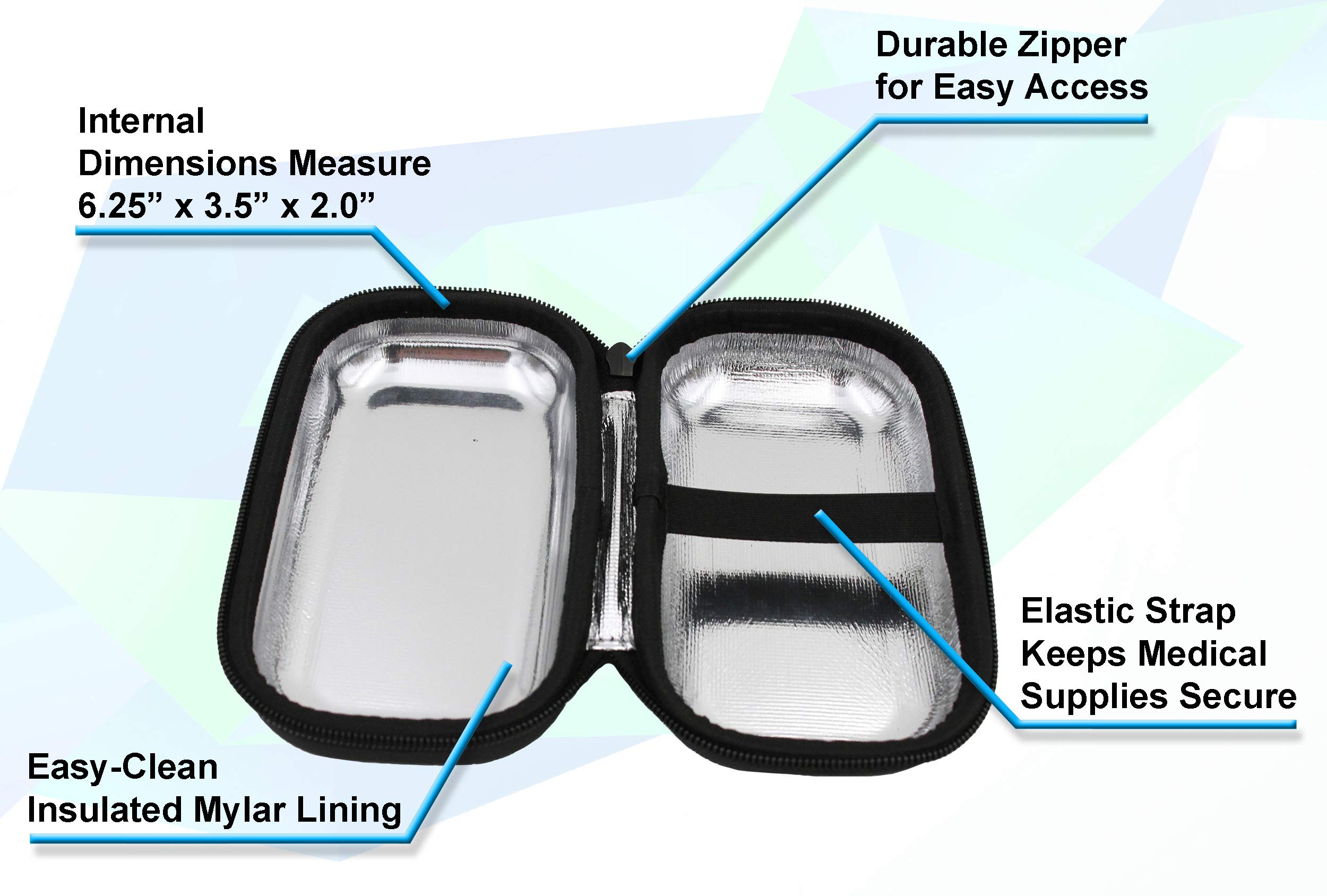 Casematix Compact Insulated Asthma Inhaler Travel Bag Case Compatible with Chamber Inhaler Spacer, Masks and More - Does Not Fit Spacers Longer Than 6.25 inches, Includes CASE ONLY