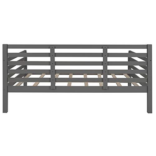 Harper & Bright Designs Full Size Daybed Frame, Wooden Full Day Bed with Wood Slat Support, Full Bed Frame, Full Size Sofa Bed for Bedroom, Living Room, No Box Spring Needed, (Full Size, Gray)