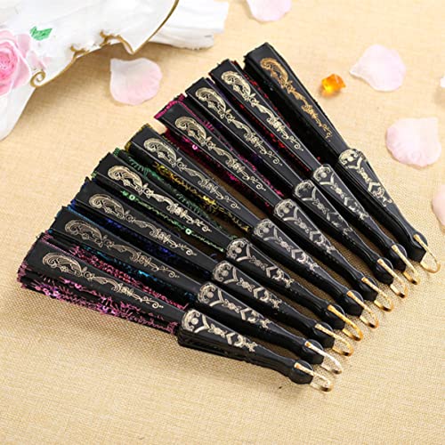 CANIGHT Peacock Hand Fan Pcs Handmade Sequins Peacock Dancing s Foldable Sequin Hand s for Women Peacock Folding Spanish Hand Flower Folding Summer Handheld Silk 2 Peacock Fans